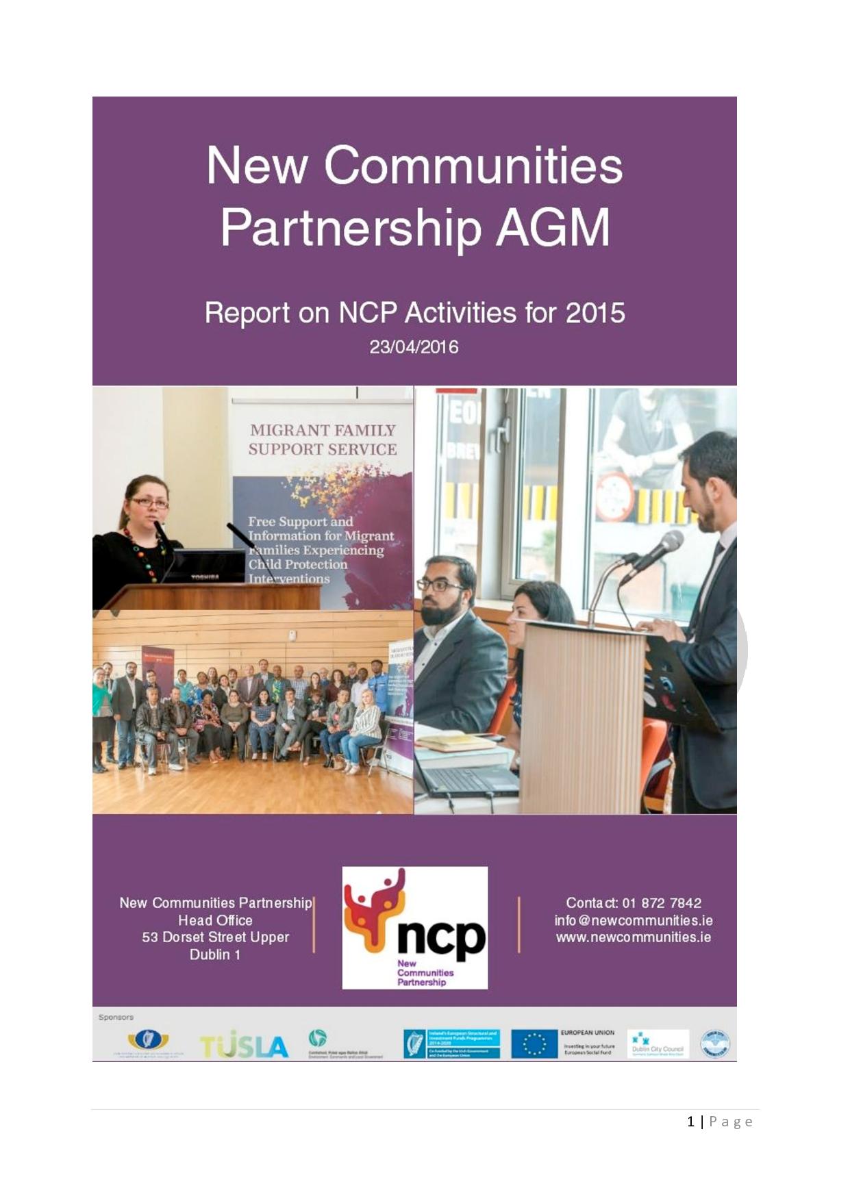 2015 Annual Report | New Communities Partnership